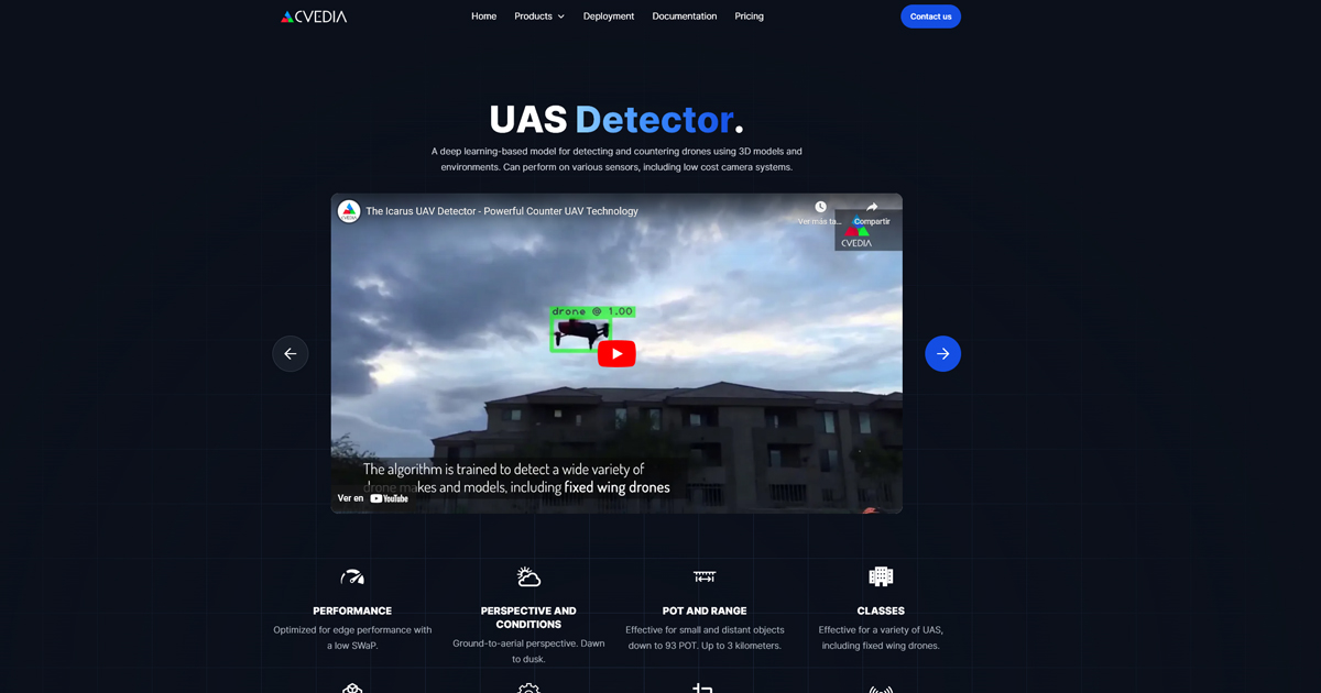 UAS Detection | CVEDIA | AI Video Analytics for any hardware